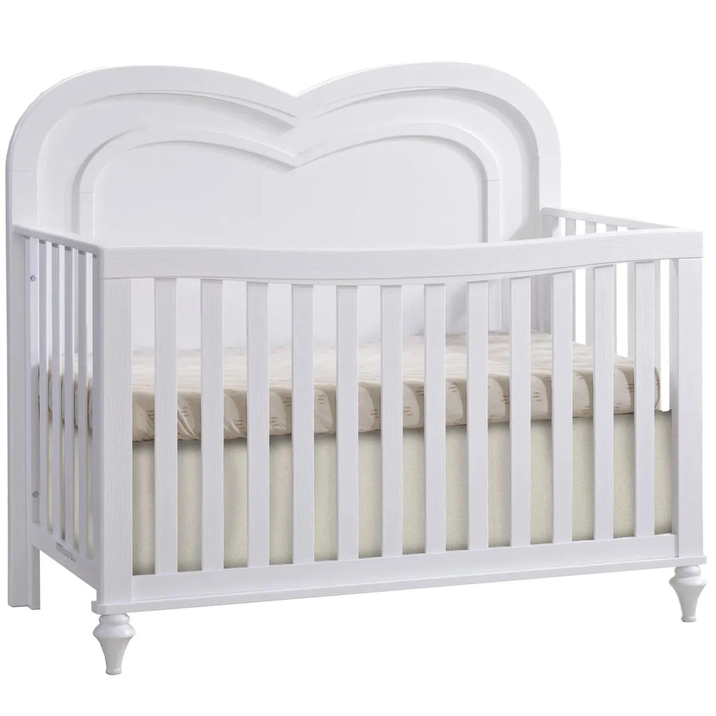 Natart Greta 4-in-1 Convertible Crib with Heart Shaped Decorative Mold ...